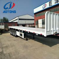 China 3 Axle 40FT Flatbed Semi Trailer with 2''/3.5'' Bolt Type Kin Pin and 12R22.5 Tires for sale