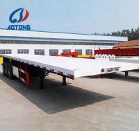 China 3 Axle 40FT Flatbed Semi Trailer with 2''/3.5'' Bolt Type Kin Pin and 12R22.5 Tires for sale
