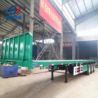 China 3 Axle 40FT Flatbed Semi Trailer with 2''/3.5'' Bolt Type Kin Pin and 12R22.5 Tires for sale