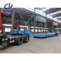 China 3 Axle Front Load Low Bed Trailer with Hydraulic Detachable Gooseneck and ABS Optional for sale