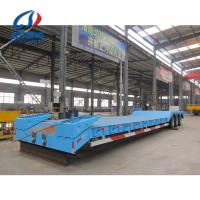 China 3 Axle Front Load Low Bed Trailer with Hydraulic Detachable Gooseneck and ABS Optional for sale