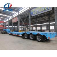 China 3 Axle Front Load Low Bed Trailer with Hydraulic Detachable Gooseneck and ABS Optional for sale