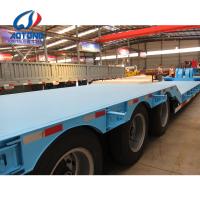China 3 Axle Front Load Low Bed Trailer with Hydraulic Detachable Gooseneck and ABS Optional for sale