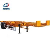 China 30 tons Max Payload Steel Skeleton Container Semi Trailer for 2 Axles 20ft 40ft Containers for sale
