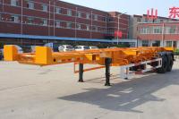 China 30 tons Max Payload Steel Skeleton Container Semi Trailer for 2 Axles 20ft 40ft Containers for sale