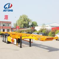 China Truck 20ft 40ft Skeleton Gooseneck Container Chassis Skeletal Trailer with 2*13T FUWA Axle for sale