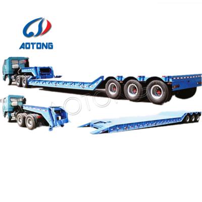 China Removable Gooseneck Lowboy Trailer with 4mm Checked Plate and Heavy Duty Performance for sale