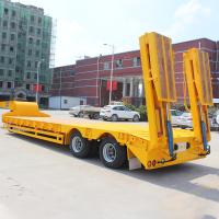 China Low Flat Bed/Lowboy Semi Trailer with One Spare Wheel Drop Loader and Customizable for sale