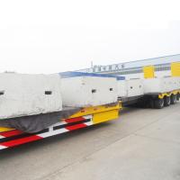 China Low Flat Bed/Lowboy Semi Trailer with One Spare Wheel Drop Loader and Customizable for sale