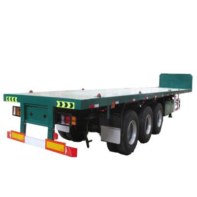 China Jost Dual-speed Landing Gear 28 ft Flatbed Semi Trailer for Transporting Containers for sale