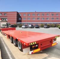 China Jost Dual-speed Landing Gear 28 ft Flatbed Semi Trailer for Transporting Containers for sale
