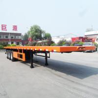 China Jost Dual-speed Landing Gear 28 ft Flatbed Semi Trailer for Transporting Containers for sale