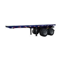 China Jost Dual-speed Landing Gear 28 ft Flatbed Semi Trailer for Transporting Containers for sale