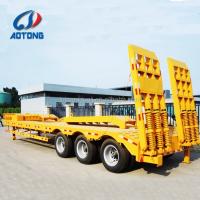 China 80T Low Bed Semi Trailer Heavy Loader Lowboy Truck Trailers with Custom's Requirement for sale