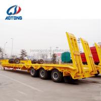 China 80T Low Bed Semi Trailer Heavy Loader Lowboy Truck Trailers with Custom's Requirement for sale