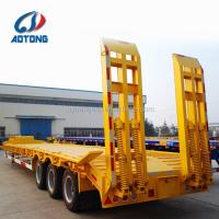 China BPW Optional Self Steering Axle Lowboy Truck Trailer for Heavy Object Transportation for sale