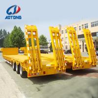 China BPW Optional Self Steering Axle Lowboy Truck Trailer for Heavy Object Transportation for sale