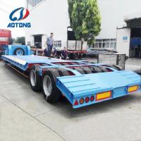 China BPW Optional Self Steering Axle Lowboy Truck Trailer for Heavy Object Transportation for sale