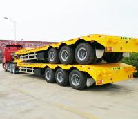 China 40t-120t Low Bed semi trailers with Mechanical/Hydraulic ladder and Mechanical Suspension for sale