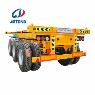 China Design 3-Axle 40ft Skeleton Chassis Semi Truck Trailer for Container Transport by AOTONG for sale