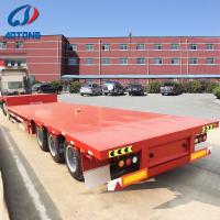 China Mechanical/Air Suspension 3 Axle Flatbed Semi Trailer for Shipping Container Transport for sale