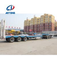 China Low Bed Trailers Semi Truck Trailer 60 Ton Lowboy Trailer 3 Axles Excavator Carrier Truck for sale