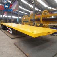 China Mechanical/Air Suspension 3 Axle Flatbed Semi Trailer for Shipping Container Transport for sale