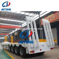 China Low Bed Trailers Semi Truck Trailer 60 Ton Lowboy Trailer 3 Axles Excavator Carrier Truck for sale