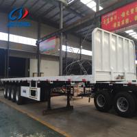China 20ft 40ft Container Transport Flatbed Semi Trailer with Mechanical/Hydraulic Ladder for sale