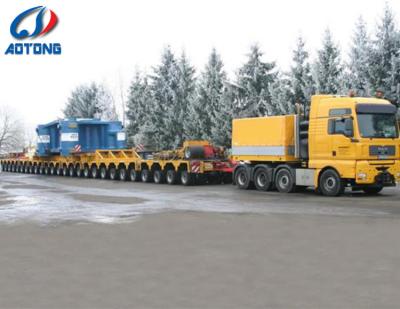 China 200T Goldhofer Modular Trailer with Power Gooseneck Heavy Duty Hydraulic Axis Trailer for sale