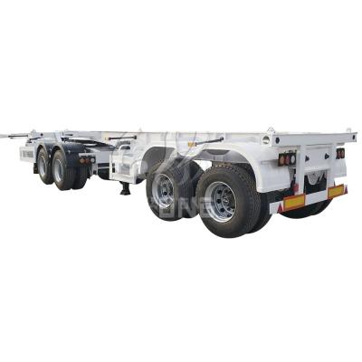 China 20ft Skeletal Superlink Tandem Semi Trailers Bi-train Trailer with Electric 24V 7 ways for sale