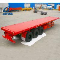 China Standard 28 Ton Landing Gear 3 Axles 20ft 40ft Flat Bed Truck Trailer for 60Ton Loading for sale