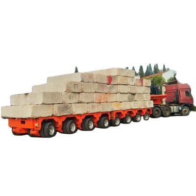 China Over Heavy Duty Steel Multi Hydraulic Gooseneck Steering Axis Modular Lowbed Trailer for sale