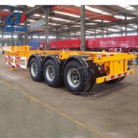 China Mechanical suspension AOTONG 3 axles 40ft skeleton dual combo semi truck trailer for sale
