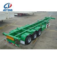 China Mechanical suspension AOTONG 3 axles 40ft skeleton dual combo semi truck trailer for sale