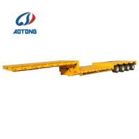 China 70Tons Heavy Duty Gooseneck 3 Axles Lowbed Trailer with 2 Optional Rear Steel Ladders for sale