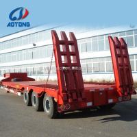 China 70Tons Heavy Duty Gooseneck 3 Axles Lowbed Trailer with 2 Optional Rear Steel Ladders for sale