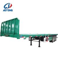 China 11.00R20 2 Axle 20ft Container Chassis 3 Axle 40ft Flat Bed Trailer with Front Board for sale