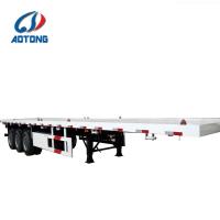 China 11.00R20 2 Axle 20ft Container Chassis 3 Axle 40ft Flat Bed Trailer with Front Board for sale