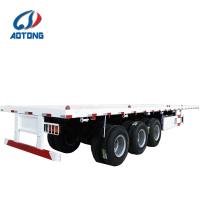 China 11.00R20 2 Axle 20ft Container Chassis 3 Axle 40ft Flat Bed Trailer with Front Board for sale