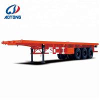 China 11.00R20 2 Axle 20ft Container Chassis 3 Axle 40ft Flat Bed Trailer with Front Board for sale