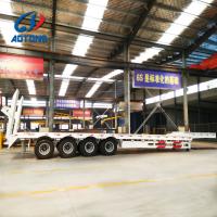 China Transport Excavator Heavy Duty Gooseneck Low Bed Semi Truck Trailer 4 Axles 80T Capacity for sale