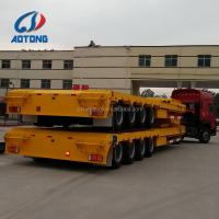China Transport Excavator Heavy Duty Gooseneck Low Bed Semi Truck Trailer 4 Axles 80T Capacity for sale