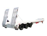 China 50/60/80/100/120 tons low bed flatbed trailer with 3 axles and Yahua / JOST landing gear for sale