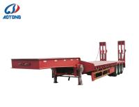 China 50/60/80/100/120 tons low bed flatbed trailer with 3 axles and Yahua / JOST landing gear for sale