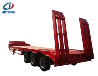 China 50/60/80/100/120 tons low bed flatbed trailer with 3 axles and Yahua / JOST landing gear for sale