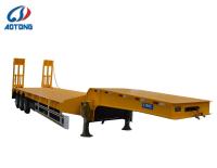 China 60 Tons 3 Axle Lowbed Loader Low Bed Semi Trailer for Heavy Duty Bulldozer Transport for sale