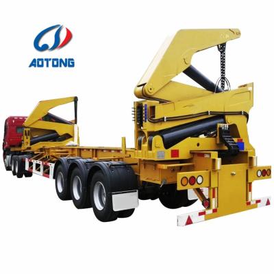 China 37tons 40ft Container Self Side Loader Side Lifting Container Semi Trailer with Hydraulic Crane for sale