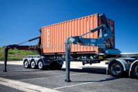 China 37tons 40ft Container Self Side Loader Side Lifting Container Semi Trailer with Hydraulic Crane for sale