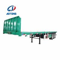 China Iron Truck Trailer Aotong Durable 20 Feet 40 foot Flatbed platform Semi Trailer Truck for sale